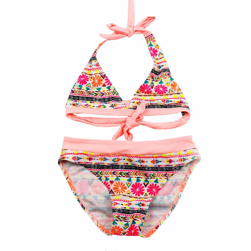 2020 New Summer Girls Close-fitting Elastic Stripe Swimsuit Children ...