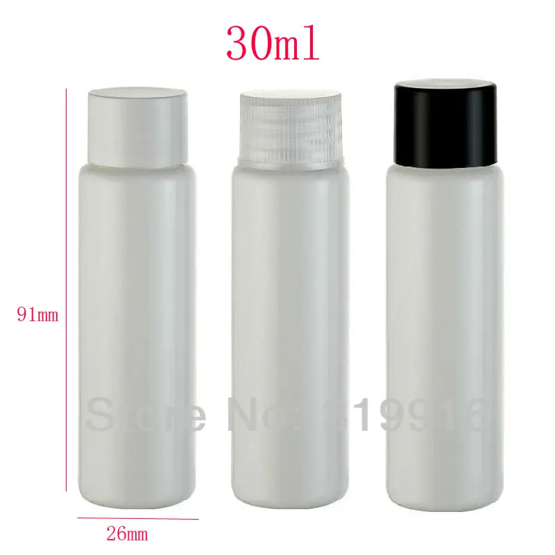 30ml X 100 white empty plastic travel bottles with screw caps ,30cc ...