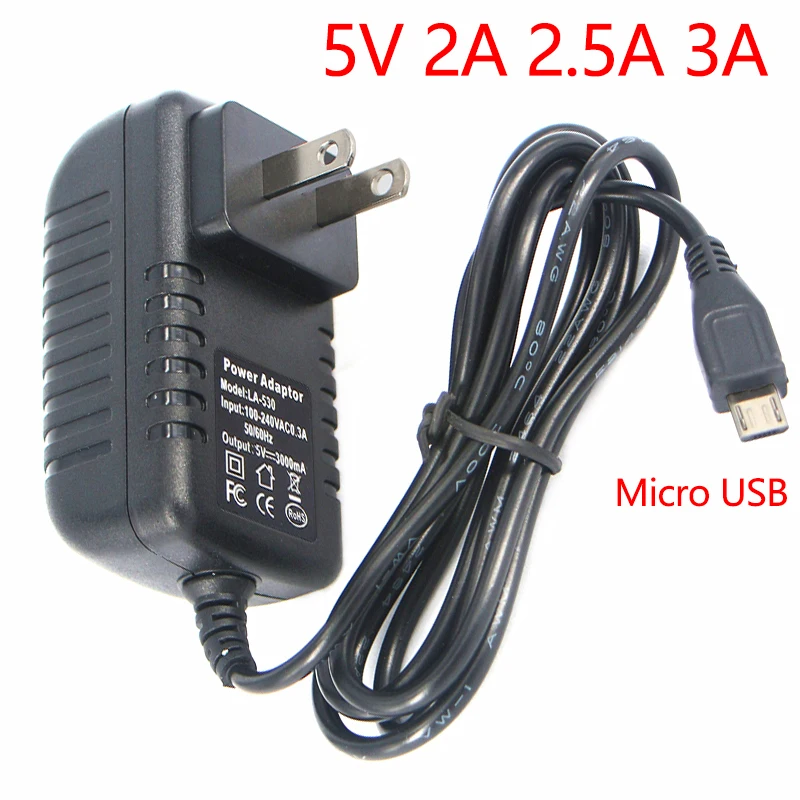 AC DC 5V Power Adapter Supply USB AC 220V to DC 5V 3A 2.5A 2A Micro USB ...