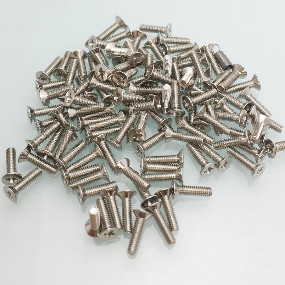 Flat Head Screws 100pcs M2 Flat Head Stainless Steel Ss304/ Zn Coated ...