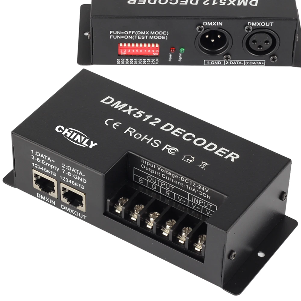 3 Channel 30A RGB DMX 512 LED Decoder Controller DMX dimmer use for ... 3 Channel 30A RGB DMX 512 LED Decoder Controller DMX dimmer use for ...