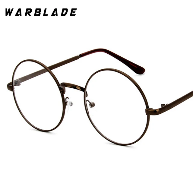 warblade round nerd glasses clear lens unisex gold round metal frame ...