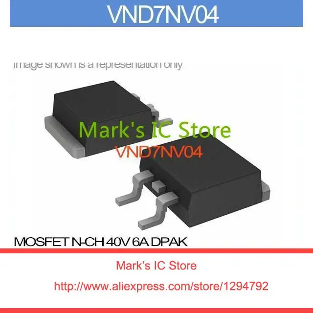 VND7NV04 mosfet N CH 40 فولت 6a dpak VND7NV0 7NV VND7N 7NV0 VND7 7NV04 ...