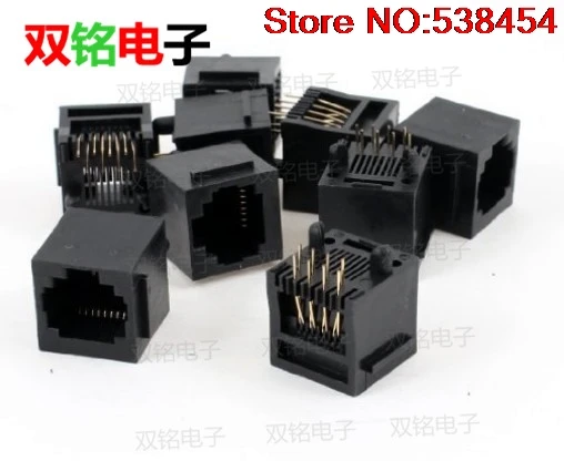 10PCS 5222 8P8C RJ45 network socket with ears 180 degree network socket ...