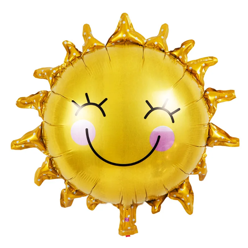 10PCS 18 inch Golden Sun Foil Balloons Birthday Helium Air Balloon ...