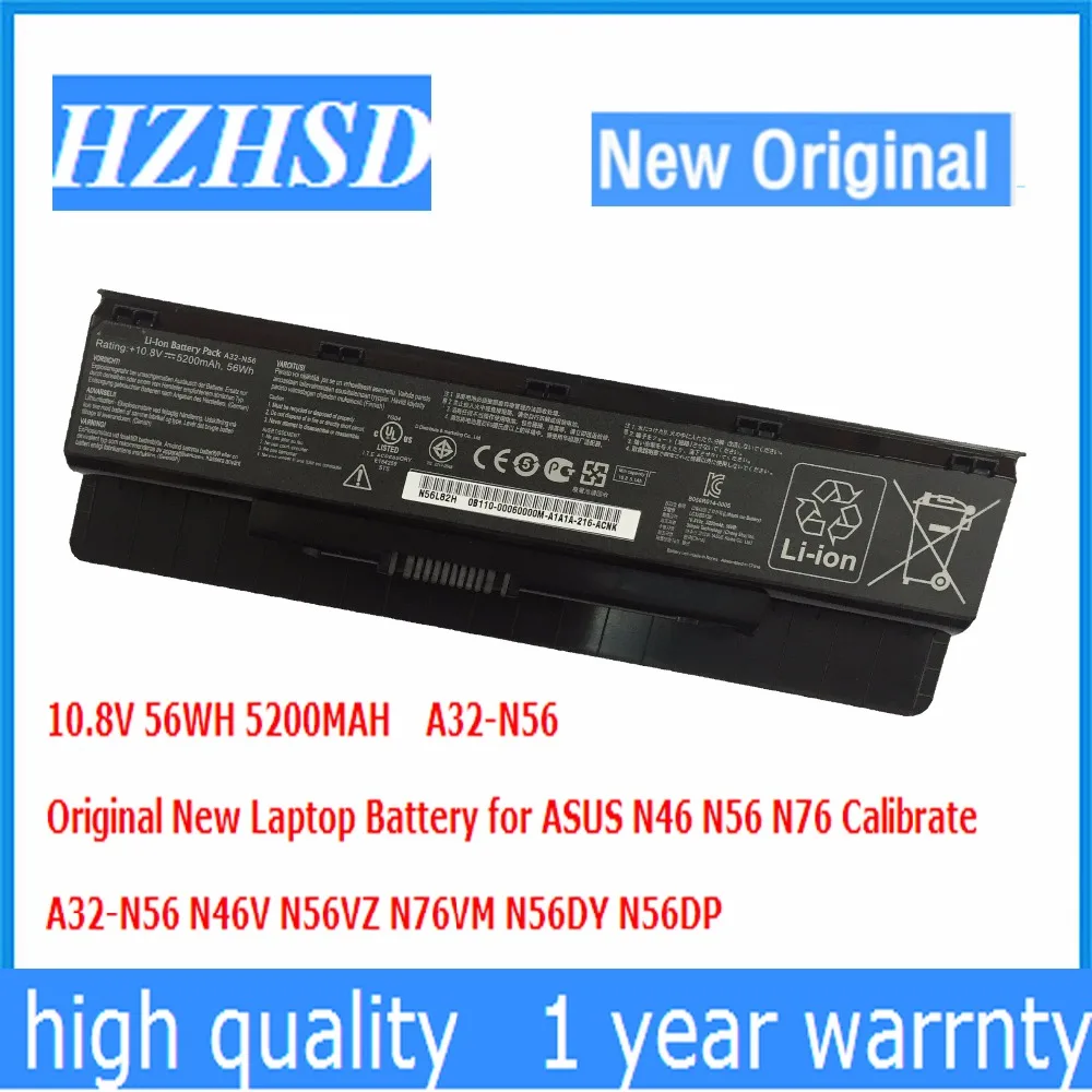 10.8V 56WH 5200MAH Original New A32 N56 Laptop Battery for ASUS N46 N56 ...