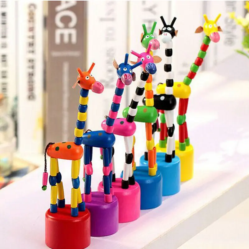 Hot Toys Mini Wooden Giraffe Shake Model Figure for kids Children Baby ...