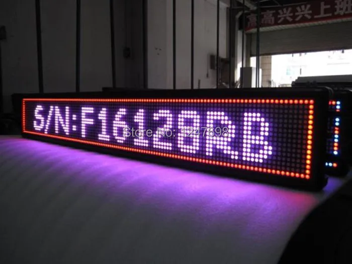 P7.62mm 16*128 Dot matrix Semi outdoor LED Message Board RB Color ...