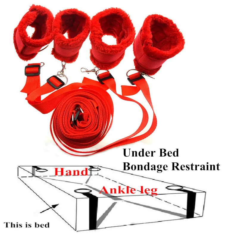 Sex Bondage Under Bed Bdsm Restraint Hand Footcuffs Fetish Bondage Set