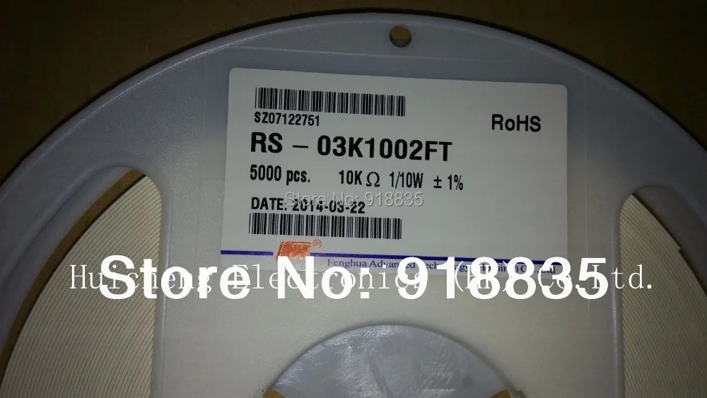RS 03k1002FT 10K 10k ohm +/ 1% 1/10W 0603 0603F 1002 SMD chip resistor ...