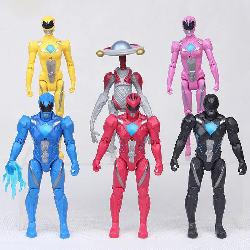 6pcs Mighty Morphin Dinosaur Rangers Power ET Alien Figure Toy Doll ...
