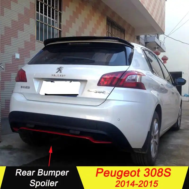 Rear Bumper Spoiler For Peugeot 308 2014 2015 Rear Bumper Lip Diffuser ...