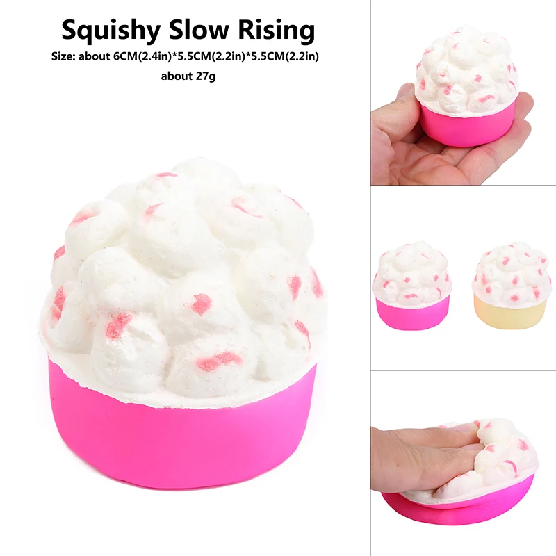 Cute 6CM Squeeze Popcorn Squishy spun sugar Soft Slow Rising Popcorn ...
