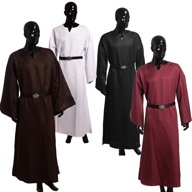 Adult Men Priest Costume Medieval Robe Wicca Pagan Ritual Robe Cloak ...