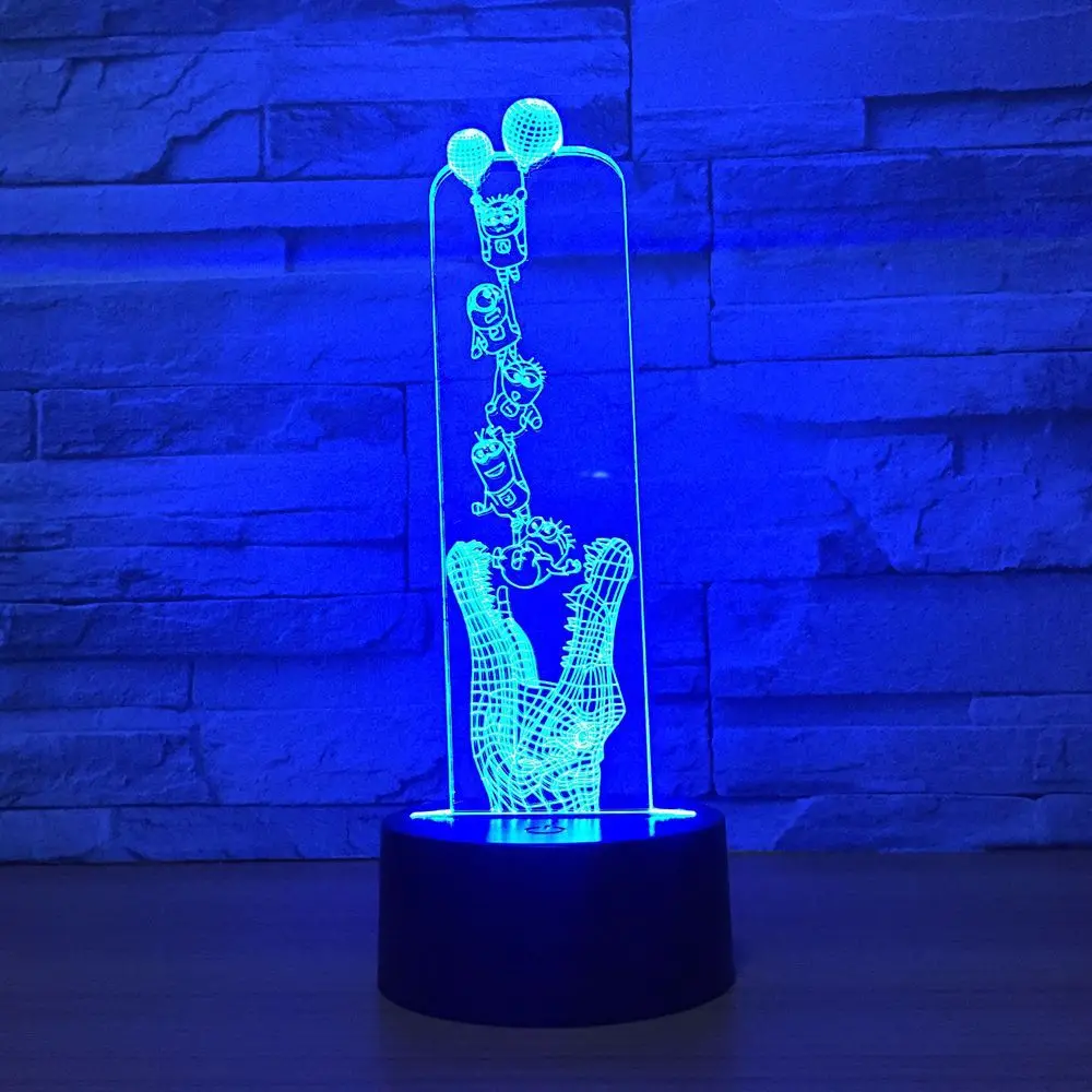 Lovely Crocodile 3D Night Light USB LED Light Lamp Acrylic Colorful ...