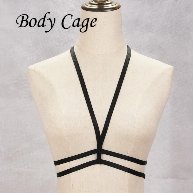 Body Cage Harness Cupless Bra Lingerie Erotic Bondage Plunge Club ...