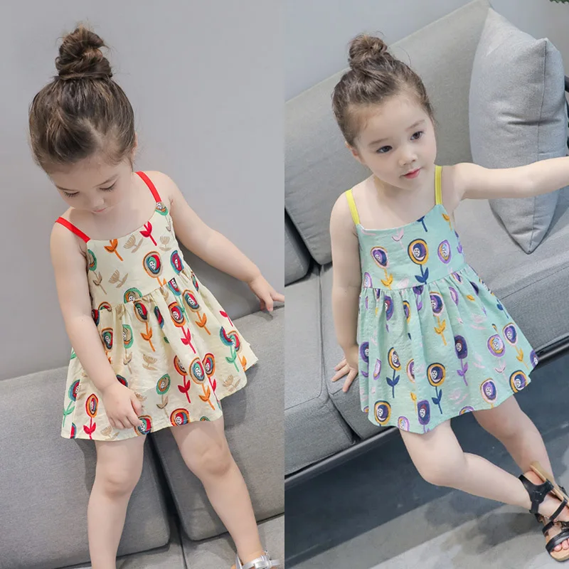 Crianças meninas sem mangas lollipop padrão vestido de moda para a ...