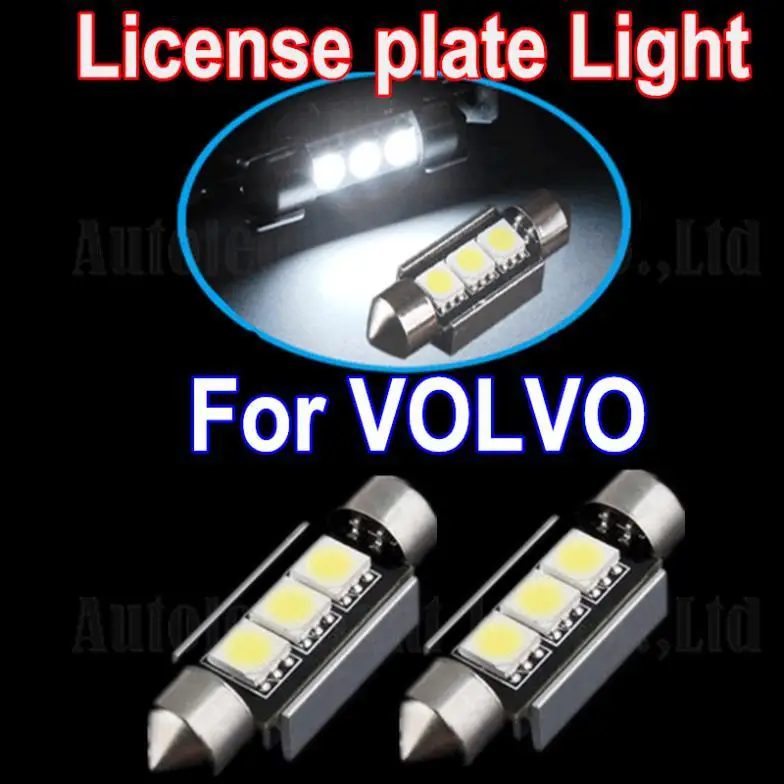 2pcs C5W White Error Free 36mm Canbus 3SMD LED Car License Plate Lights ...