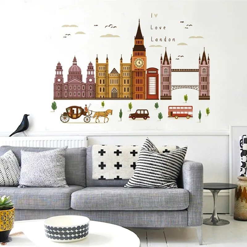 Famouslondon Building Wall Sticker Home Decoration For Study Room ...