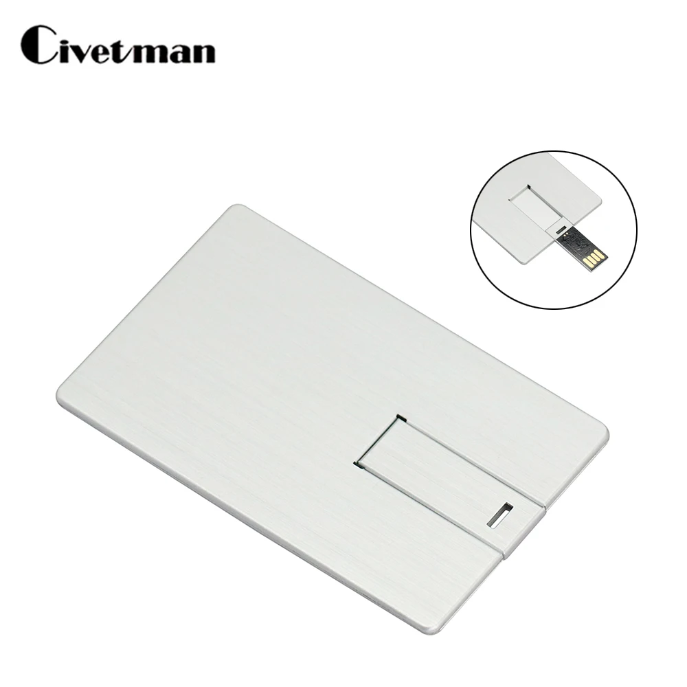 Metal Credit Card USB Flash Drive 32G Pendrive 64GB 128GB 256GB USB ...
