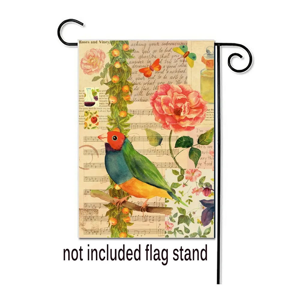 Flowers And Birds Garden Flag Decorative Outdoor And Indoor Flags 100% ...
