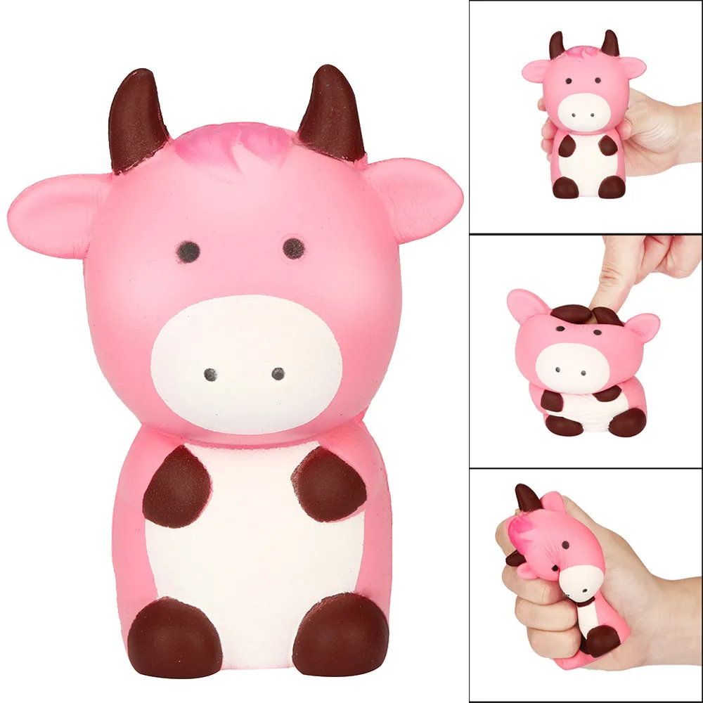 Baby Cartoon Cow Kawaii Squishy Toys Funny Stress Reliever Squishies ...
