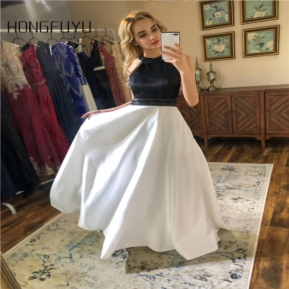 Sexy A Line Prom Dresses 2019 Long Halter Beaded vestido de festa longo ...