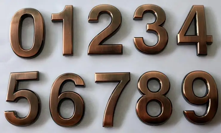 1 Unid Bronce 0 9 Números de Casa Moderna Número de Dígitos Etiqueta ...