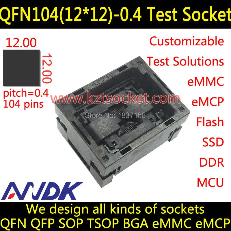 Qfn104(12x12)-0.4 Socket Qfn104 Socket Mlf104 Socket Mlp104 Socket,open ...