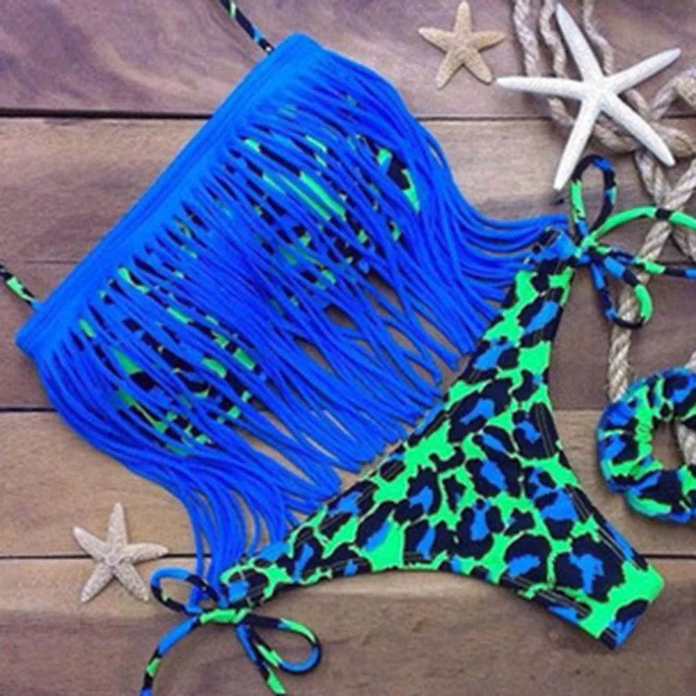 S Xl Bikini European American Women Tassel Floral Printed Bikini Set