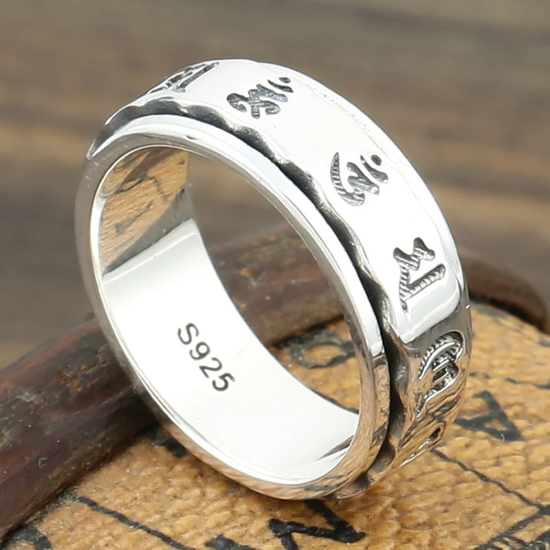 New Arrival Pure Silver Ring Fashion Men's HipHop Ring Band 10g-in ...