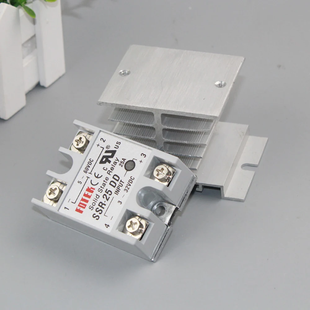 Single Phase Solid State Relay Ssr 25a Dd Includes Heat Sink Universal ...