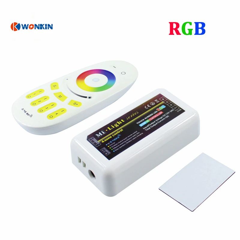 RGB touch screen led remote 2.4G controller with 4 zones wireless ...