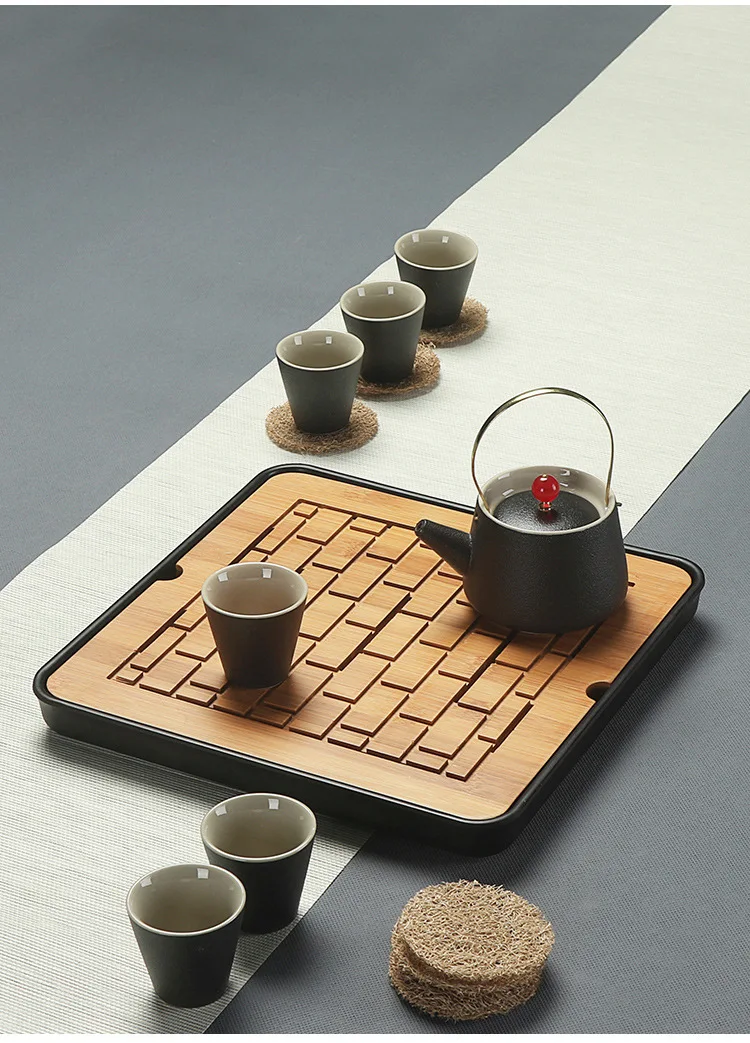 1PC Bamboo Tea Tray Drainage Water Storage Kung Fu Tea Set Room Board ...