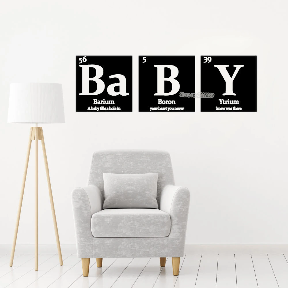 Nursery Decal Baby Periodic Table Of Elements Art Diy Baby Room Wall ...