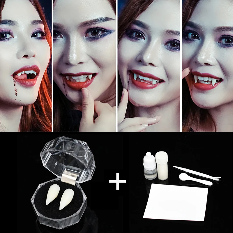 1 SET Halloween Vampire Denture Horrific Zombie Teeth Small Tiger ...