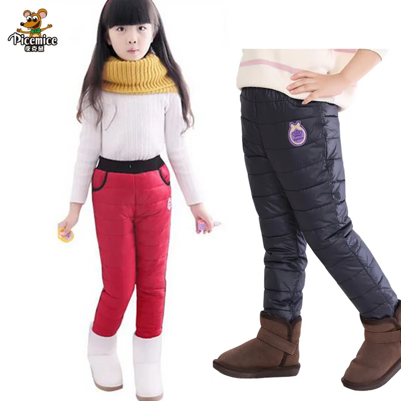 2020 Children Girls Winter Pants Fashion Down Trousers Thicken ...