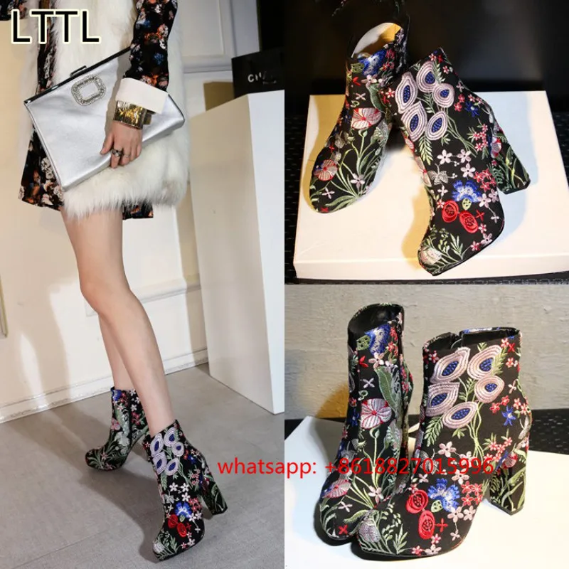 LTTL Brand 2017 New Ethnic Style Women Colorful Ankle Boots Fashion ...