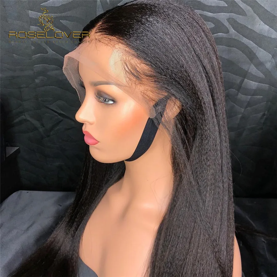 Yaki Straight Glueless 360 Lace Frontal Wig Pre Plucked with Baby Hair ... Yaki Straight Glueless 360 Lace Frontal Wig Pre Plucked with Baby Hair ...