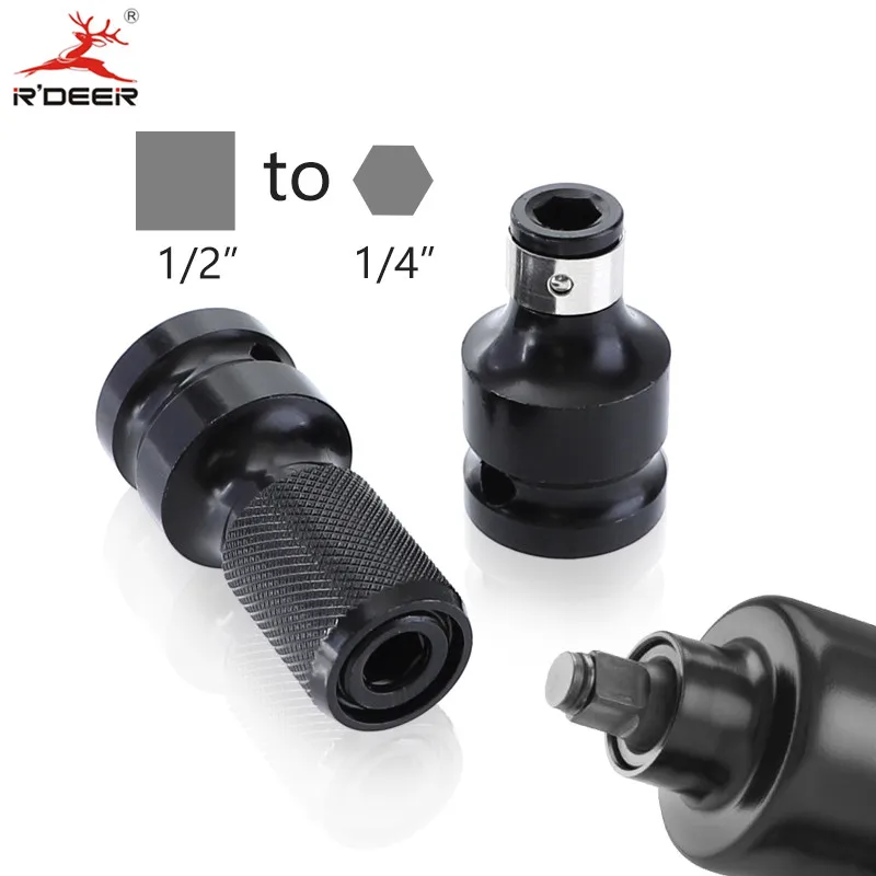 Screwdriver Socket Adapter 1/2 Inch Square to 1/4 Inch Hex Impact ...