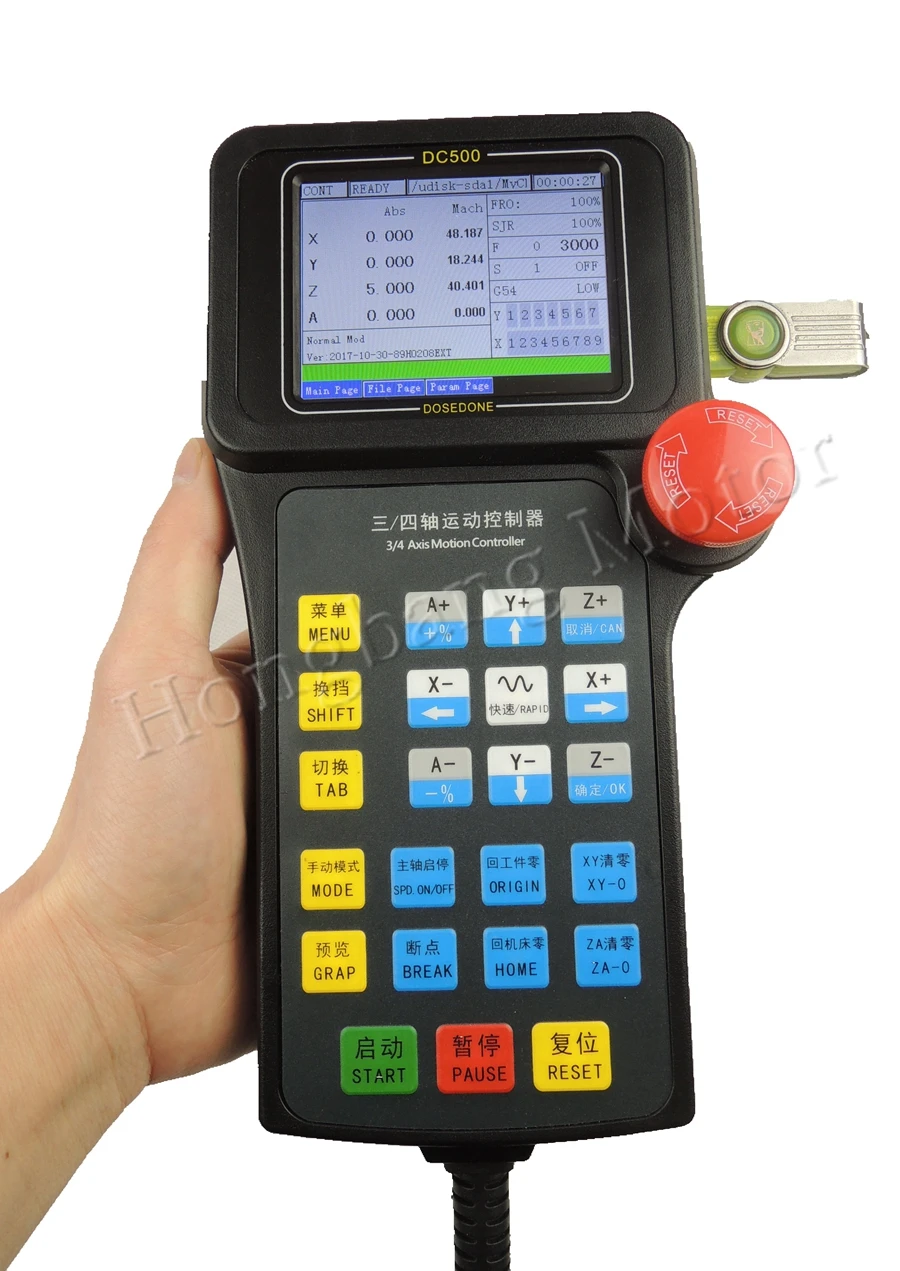 Cnc 4 Axis Motion Controller,hand-held Offline Controller 500khz Standard G Code For Cnc Router ...