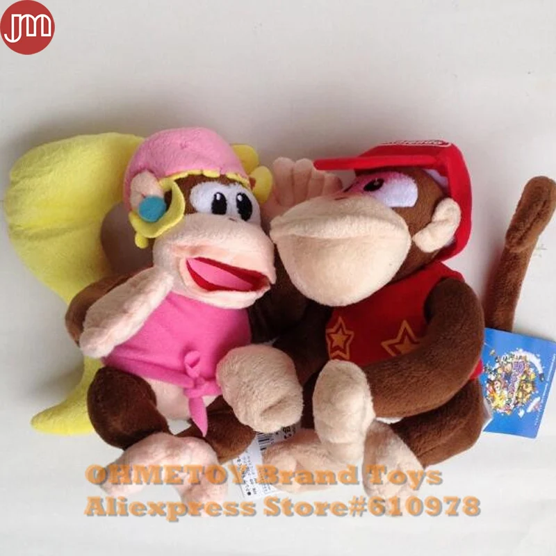 OHMETOY 2PCS Super Mario Diddy Kong Dixie Didi Plush Doll Kongu Donkey ...