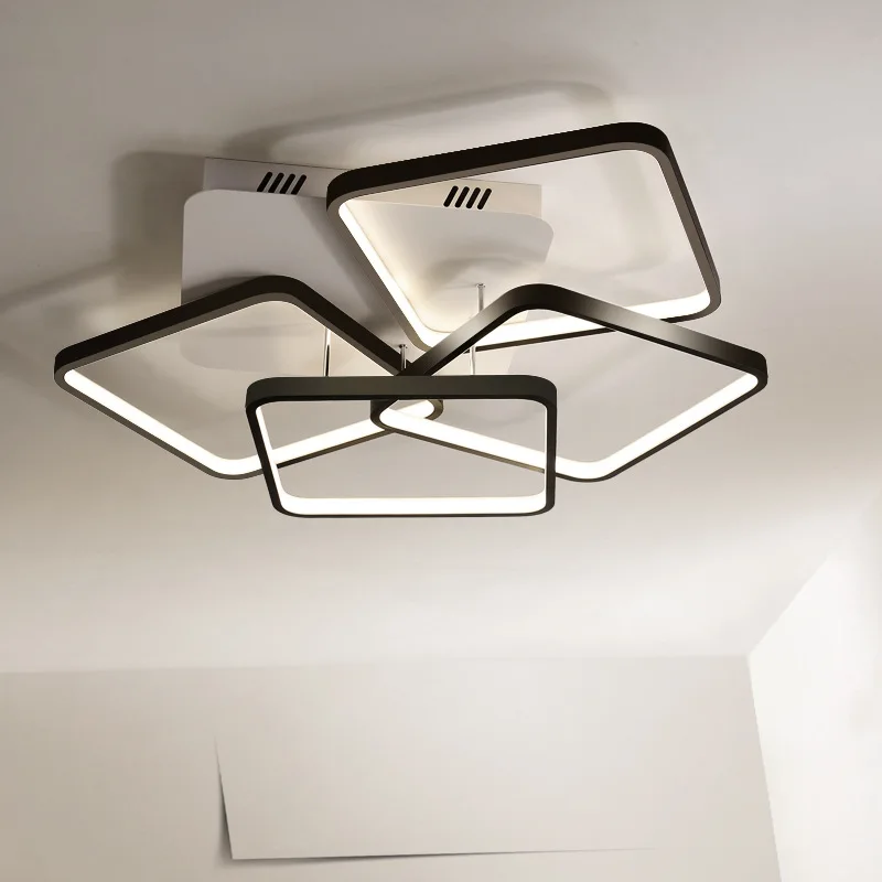 Lustre de led retangular moderno, alumínio, minimalista, teto para sala ...