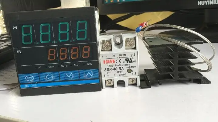 Digital Pid Temperature Controller Cd901 Fk02 Van Nn With 2m Thermocouple K Ssr40daheat Sink