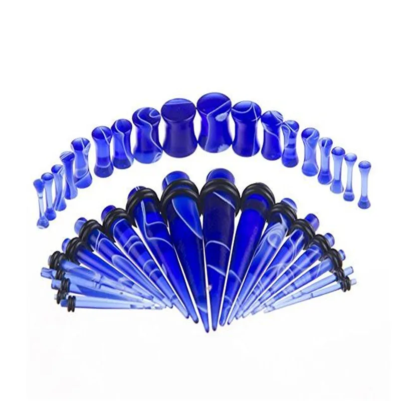 18X Black Ear Taper Plug Stretcher Gauge Kit Piercing 14G 12G 10G 8G 6G ...