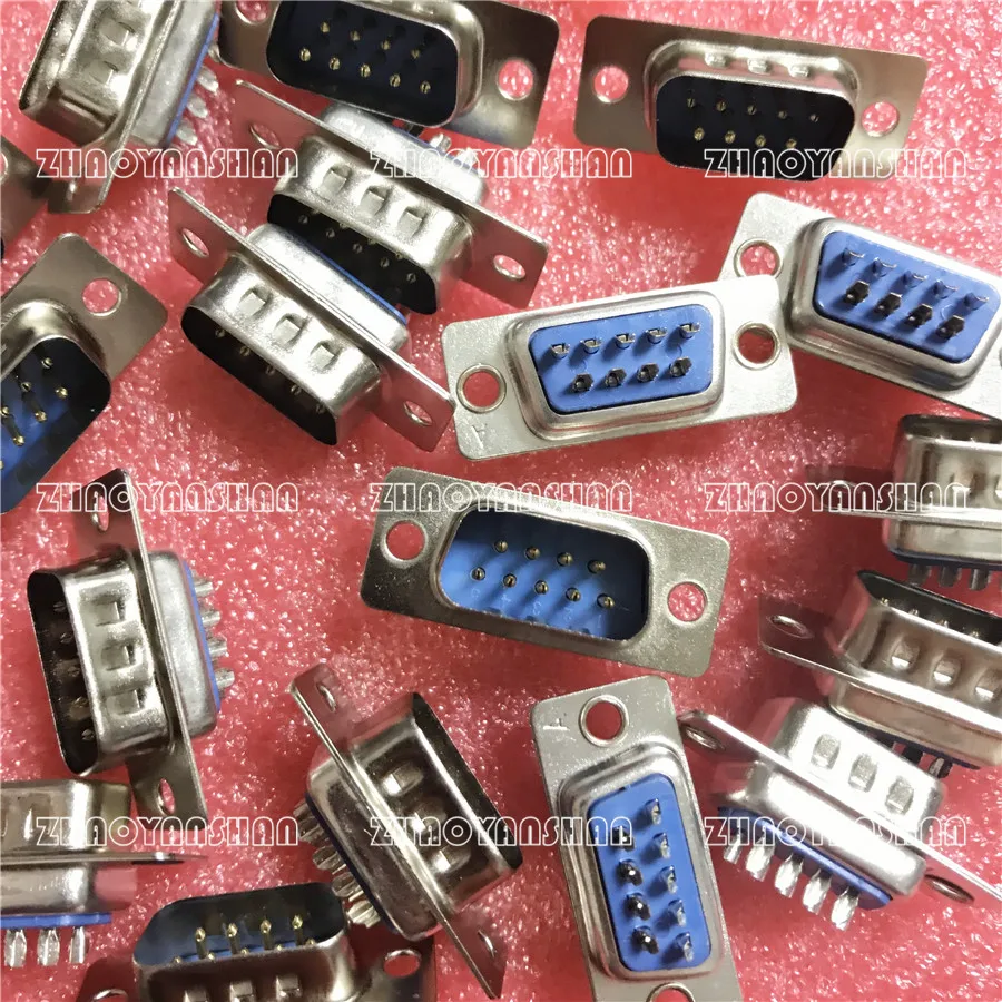 50pcs X DB9 pin male wire type DB9 male joint DB9 connector RS232 ...
