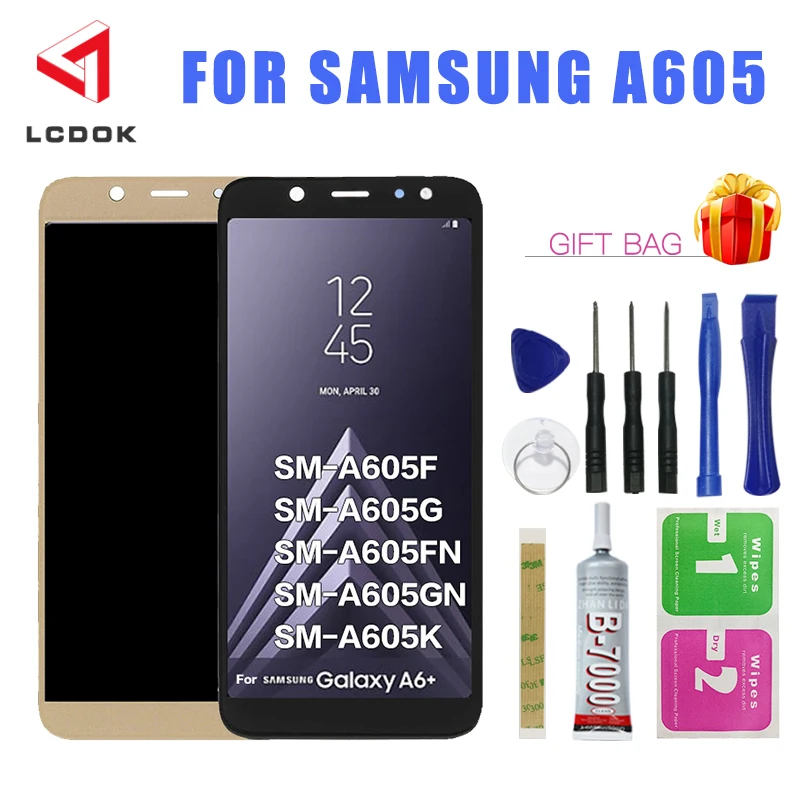 Adjustable Brightness LCD For Samsung Galaxy A6 Plus 2018 A6+ A605 ...