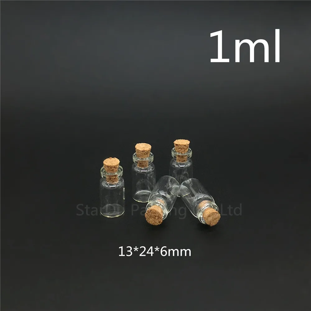 Free Shipping 1000pcs/LOT Diameter 13mm 1ml Small Glass Bottle With ...