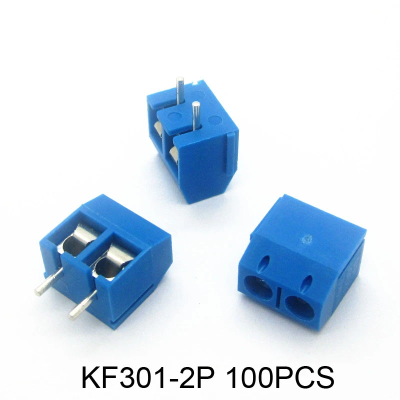 100pcs KF301-2P 2 Pin Plug-in Screw Terminal Block Connector 5.0 mm ...