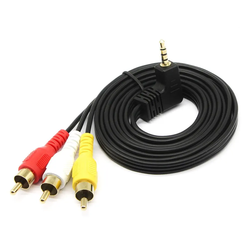 3.5 Mm To Rca Av Camcorder Video Cable,3.5mm Male To 3rca Male Plug ...
